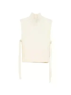 Soeur High-neck Side-tie Sweater - Neutrals