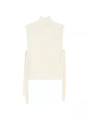 Soeur High-neck Side-tie Sweater - Neutrals