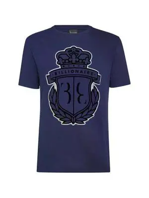 BILLIONAIRE Crest-print T-shirt - Blue