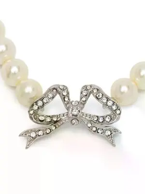 N°21 Crystal-embellished Bow-pendant Necklace