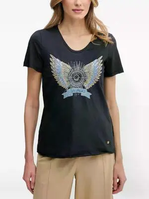 MOS MOSH Mmgethi Deco Wings-print T-shirt - Grey