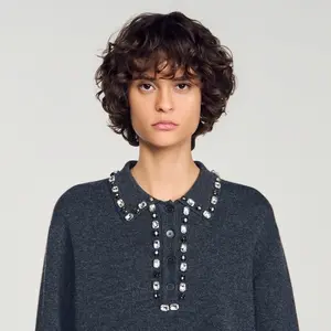 Sandro Jewellery Polo-neck Jumper