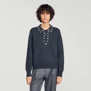 Sandro Jewellery Polo-neck Jumper