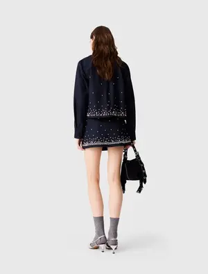 Maje Rhinestone Layered Skort