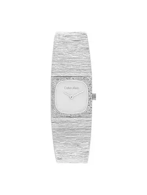 Calvin Klein Textured Dial Mesh Bracelet Watch - Silver