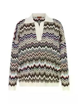 Missoni Oversized Wool And Viscose Zig Zag Polo