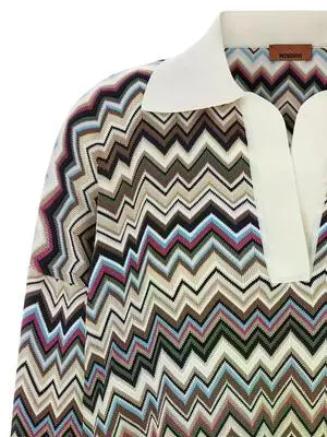 Missoni Oversized Wool And Viscose Zig Zag Polo