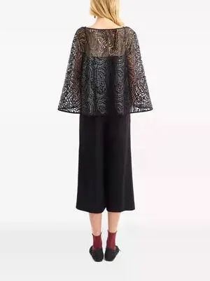 GEMY MAALOUF Lace-sleeve Gathered Top