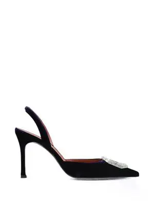 Amina Muaddi Camelia Crystal-embellished Pumps - Blue