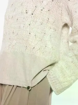 Fabiana Filippi Cable-knit Sequin-embellished Sweater
