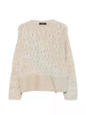 Fabiana Filippi Cable-knit Sequin-embellished Sweater - Neutrals
