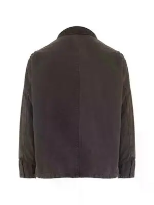 Emporio Armani Logo-plaque Cotton Coat - Brown