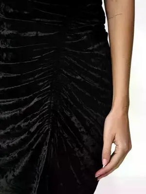 Dkny Ruched Crushed-velvet Midi Dress