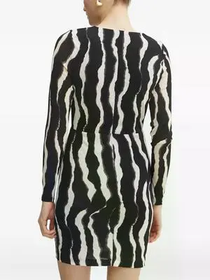 MORGAN Long-sleeved Zebra Mini Dress