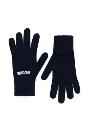 Moschino Logo-embroidered Gloves - Blue
