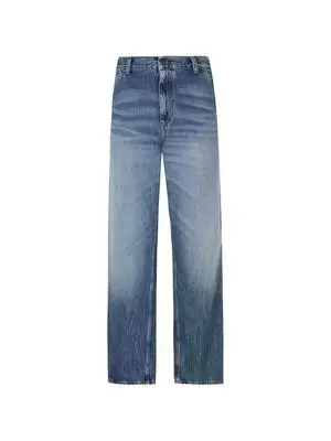 Carhartt Work In Progress Single Knee Used-effect Jeans - Blue
