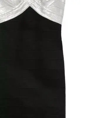 Herve Leger Bonnie Metallic-panel Midi Dress