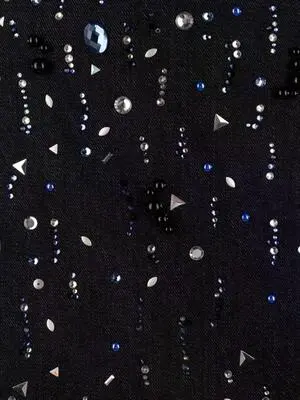 GENNY Crystal-embellished Denim Mini Skirt