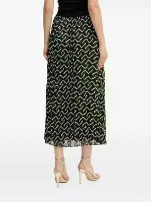 MORGAN Geometric-print Pleated Midi Skirt