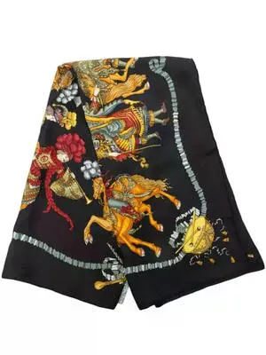 Hermès 2000-2026 Les Fetes Du Roi Soleil Silk Scarf 90 Scarves - Black