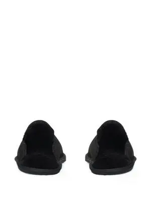 BOSS Shearling-lined Slip-on Slippers With Logo Detail