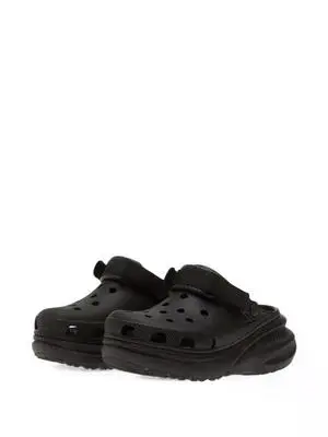 CROCS New Crush Perforated Touch-strap Clogs - Black