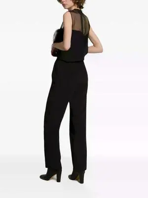 Alberta Ferretti Feather-trim Sheer-panel Top