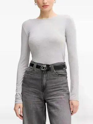 MOS MOSH Long-sleeve Round-neck Top - Grey