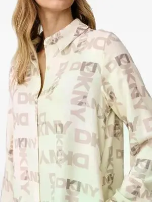 Dkny Logo-print Button-up Nightshirt