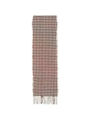 Marc O'polo Houndstooth Fringed Scarf - Brown