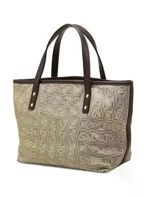 FERRAGAMO 2000-2010 Logo Canvas Gancini Tote Bag