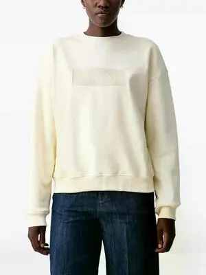 LA MANIA Logo-embroidered Sweatshirt - Neutrals