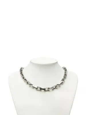 LOUIS VUITTON 2021 Stainless Steel Monogram Chain Necklace Costume Necklace