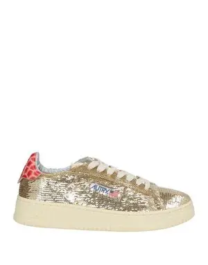 AUTRY Sneakers Size Leather, Textile Fibers - Gold