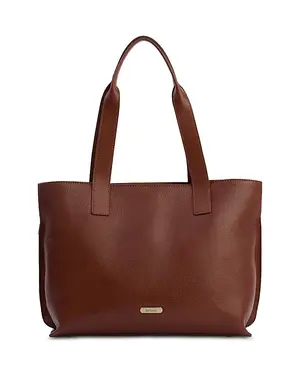 Barbour Alder Large Leather Tote Bag - Brown
