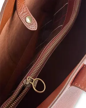Barbour Alder Large Leather Tote Bag - Brown