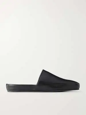 Mulo Full-grain Leather Slippers - Black