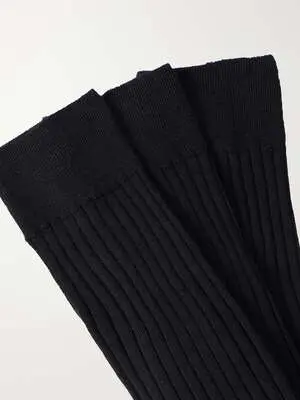 Mr P. Set Of Three Wool-blend Socks