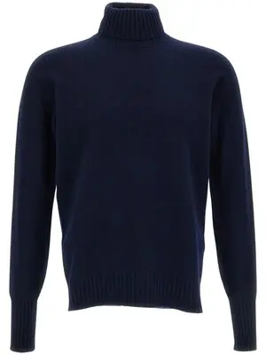 DRUMOHR Fine-knit Turtleneck Sweater - Blue