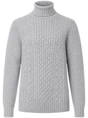 DRUMOHR Aran Turtleneck - Grey