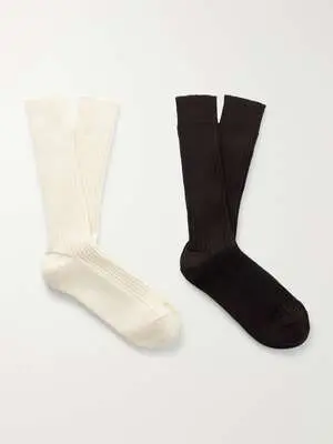 Mr P. Set Of Two Wool-blend Socks - Multi