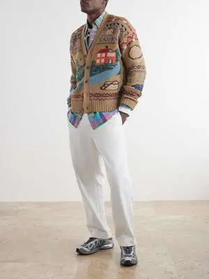 Polo Ralph Lauren Intarsia-knit Wool Cardigan