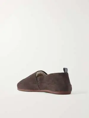 Mulo Shearling-lined Suede Slippers
