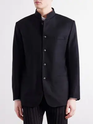 FAVOURBROOK Nehru Recycled Cashmere-twill Blazer
