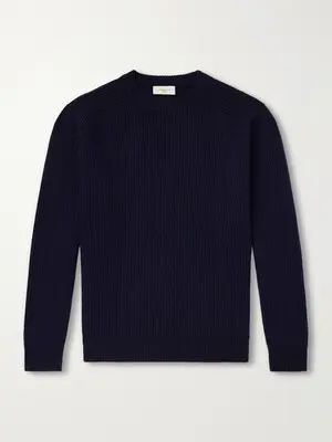 PIACENZA CASHMERE 1733 Ribbed Wool And Cashmere-blend Sweater - Blue