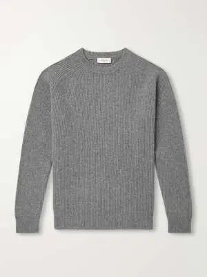 PIACENZA CASHMERE 1733 Ribbed Wool And Cashmere-blend Sweater - Gray