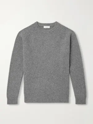 PIACENZA CASHMERE 1733 Ribbed Wool And Cashmere-blend Sweater - Gray