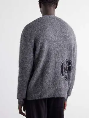 Nn07 Kyle 60021 Embroidered Intarsia-knit Brushed Alpaca-blend Cardigan