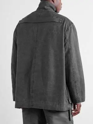 Rick Owens Padded Washed Cotton-canvas Coat