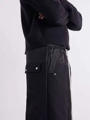 Rick Owens Bela Wide-leg Satin-trimmed Virgin Wool-whipcord Drawstring Trousers